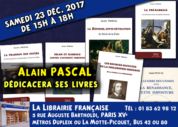 Dédicace à Paris le 23/12 : Alain Pascal - Contre-Info